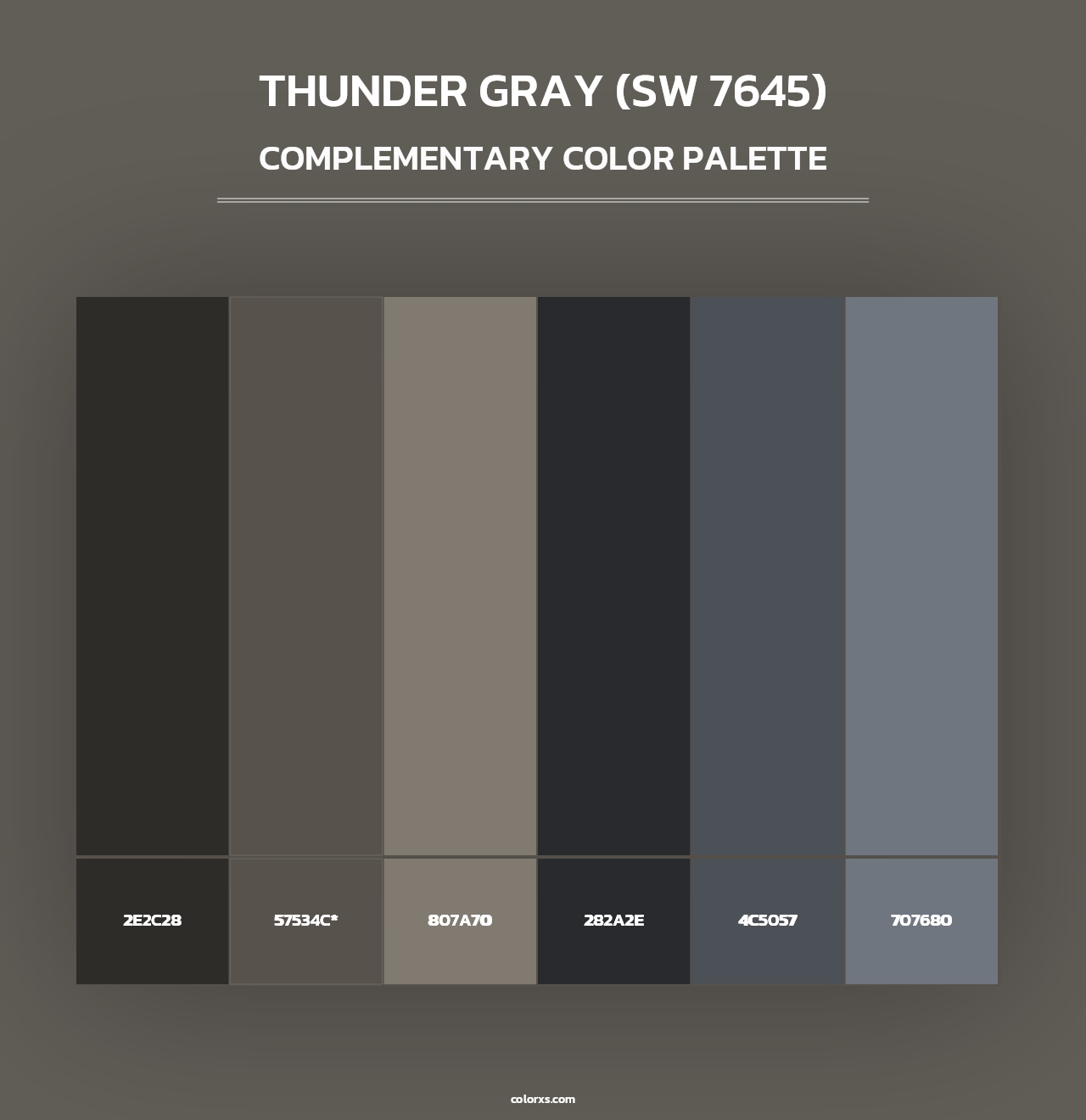 Sherwin Williams Thunder Gray (SW 7645) Paint coordinating colors and ...
