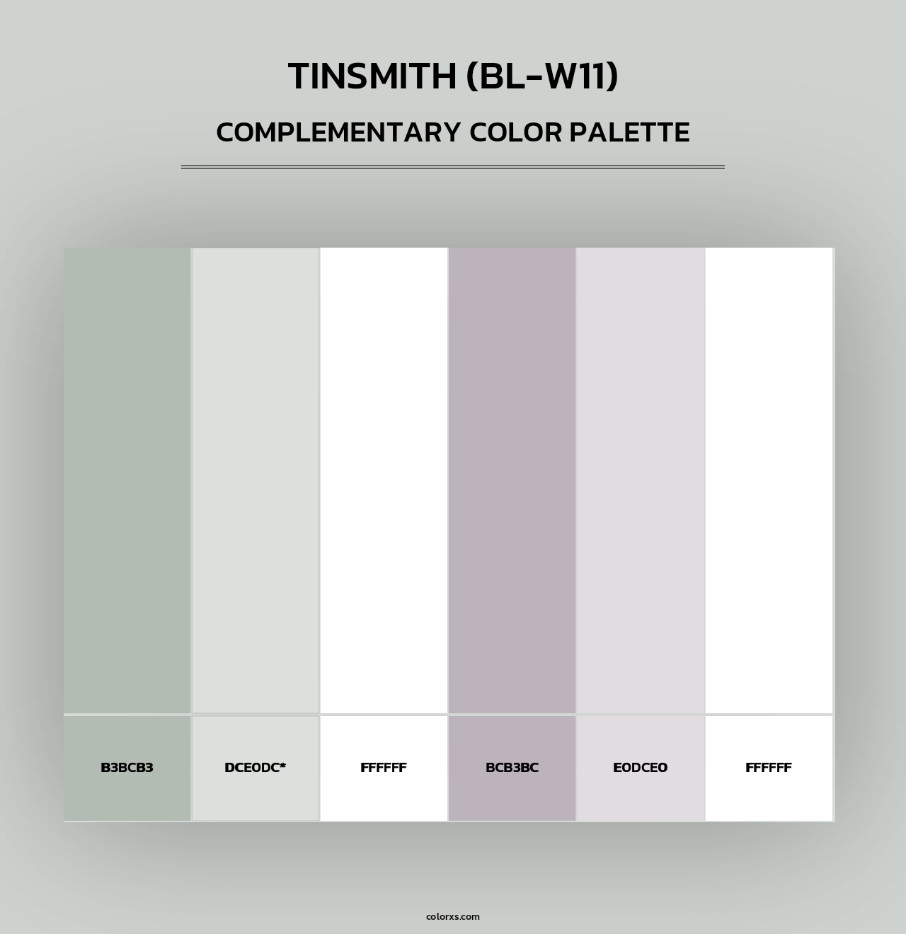 Behr Tinsmith (BL-W11) Paint coordinating colors and palettes - colorxs.com