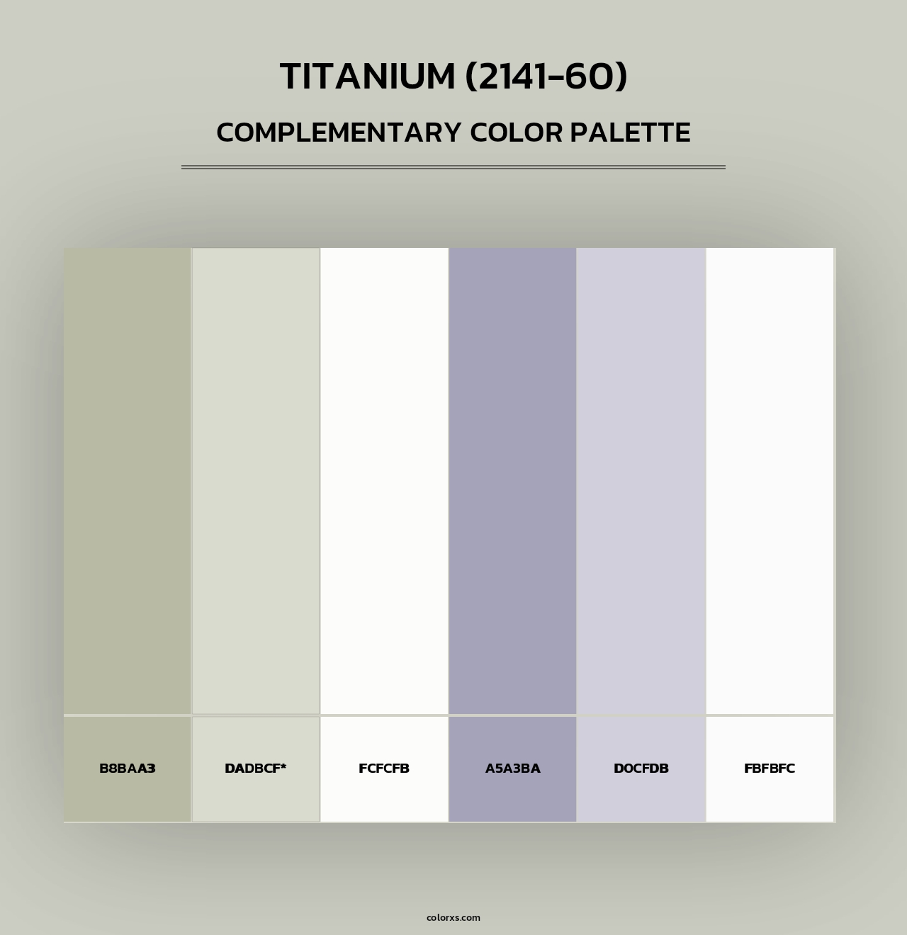 Benjamin Moore Titanium (2141-60) Paint coordinating colors and ...