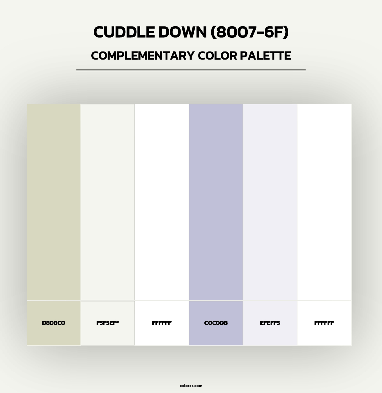 Valspar Cuddle Down (8007-6F) Paint coordinating colors and palettes ...