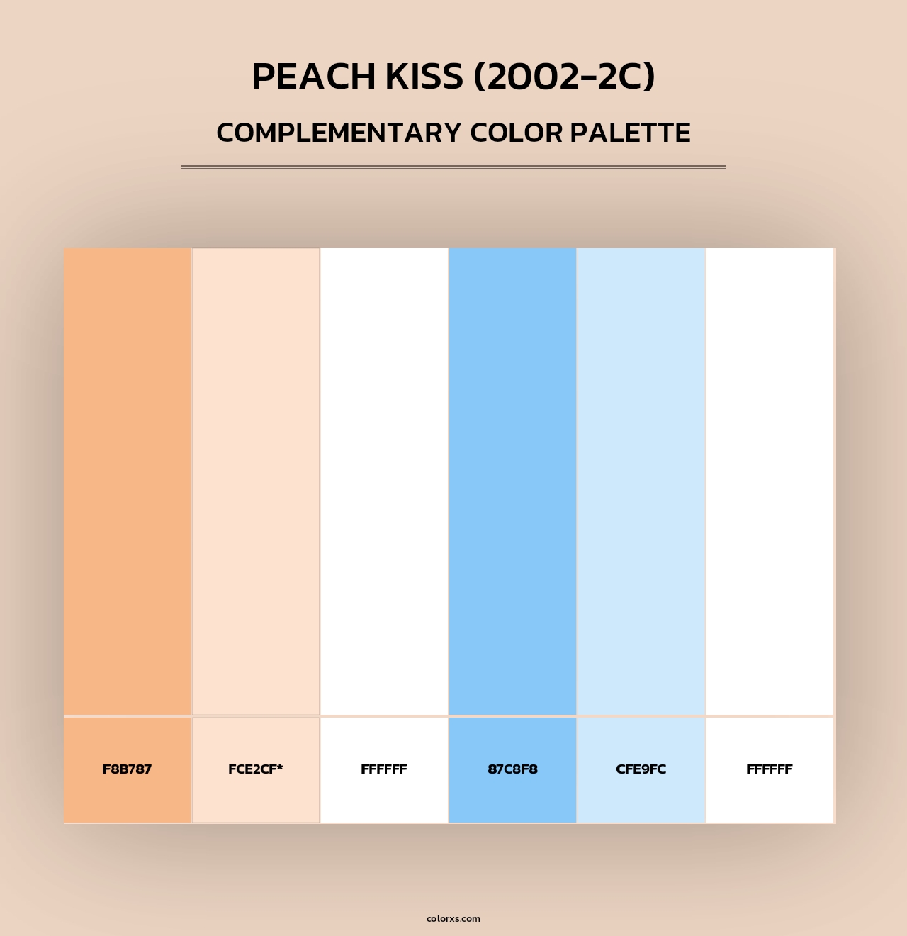 Valspar Peach Kiss (2002-2C) Paint coordinating colors and palettes ...