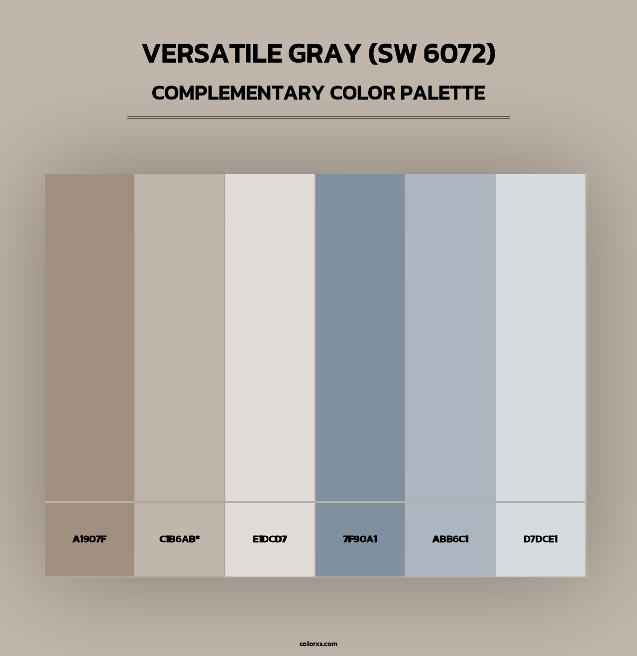 Sherwin Williams Versatile Gray (SW 6072) Paint coordinating colors and ...