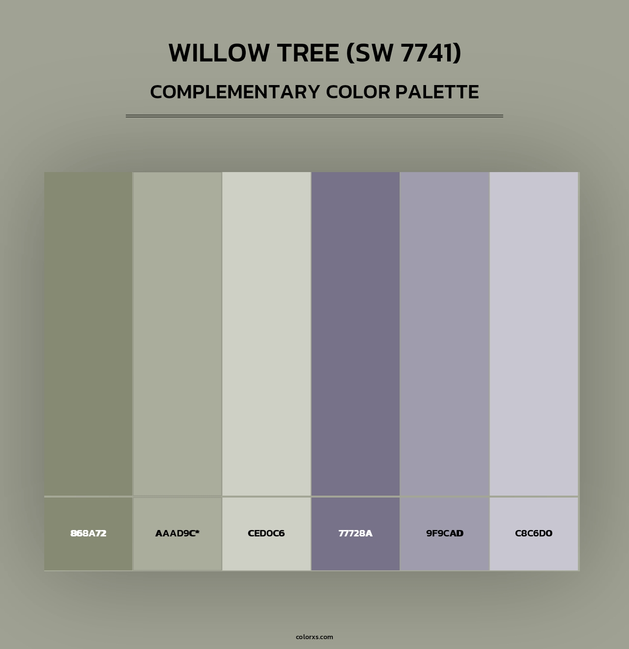Sherwin Williams Willow Tree (SW 7741) Paint coordinating colors and ...