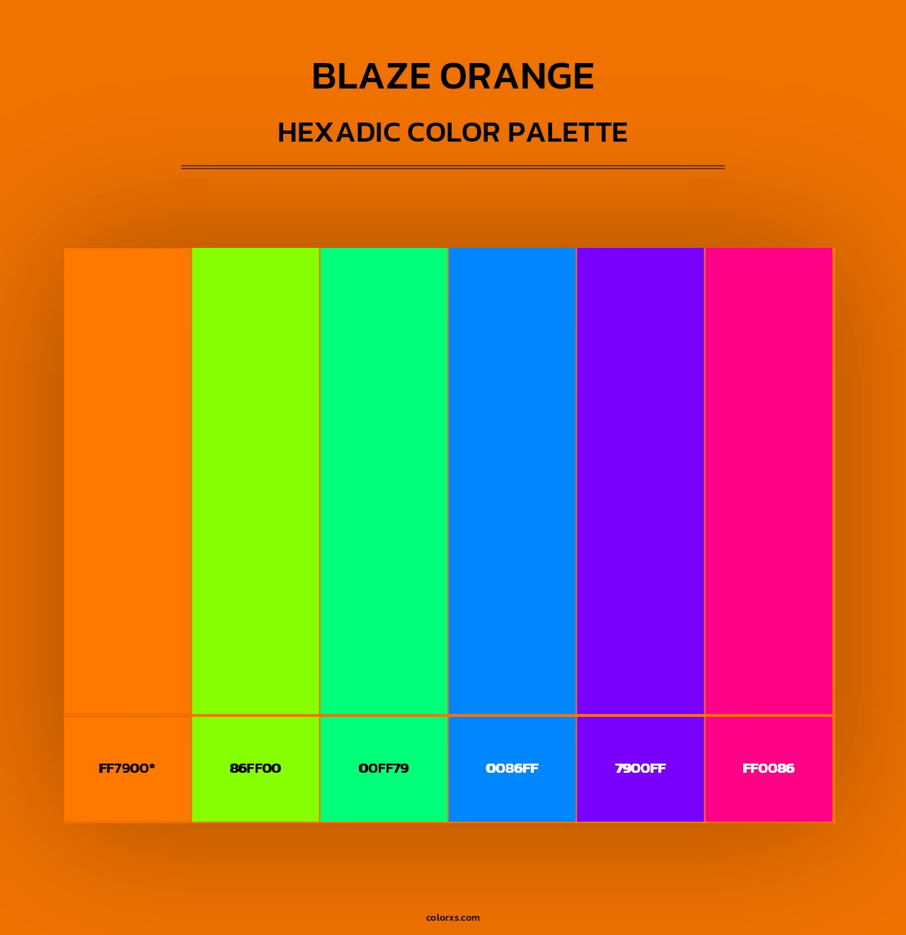 Blaze Orange color palettes - colorxs.com