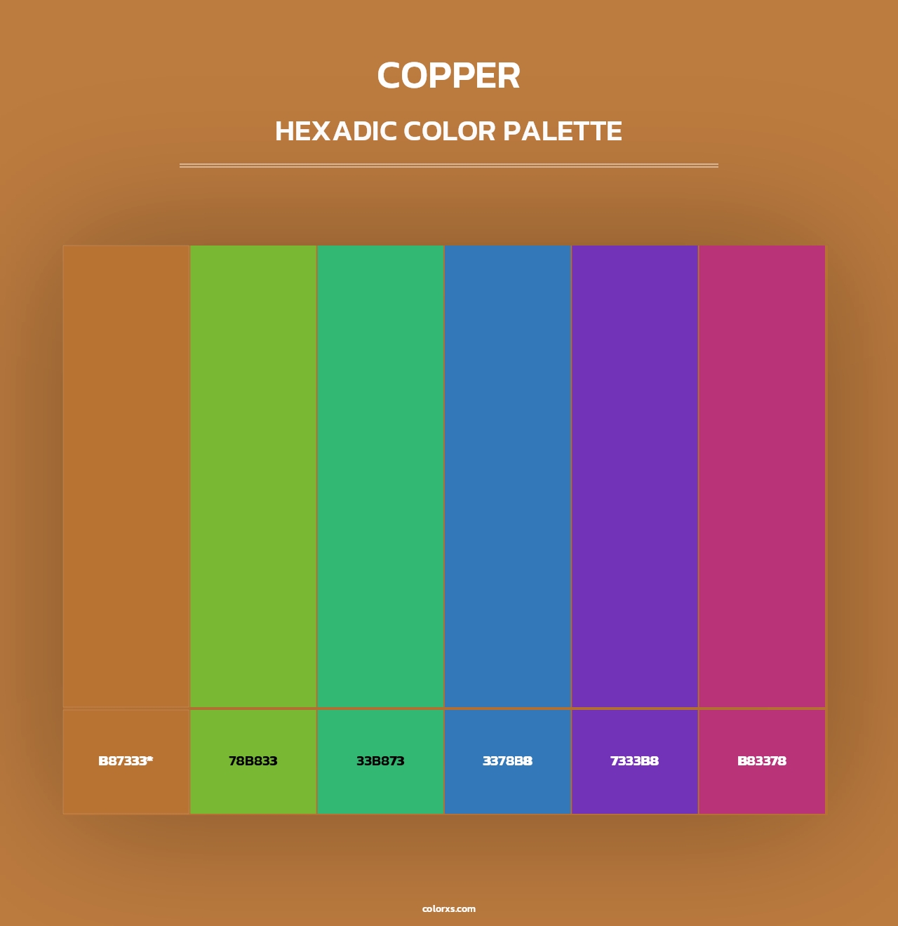 Copper color palettes - colorxs.com