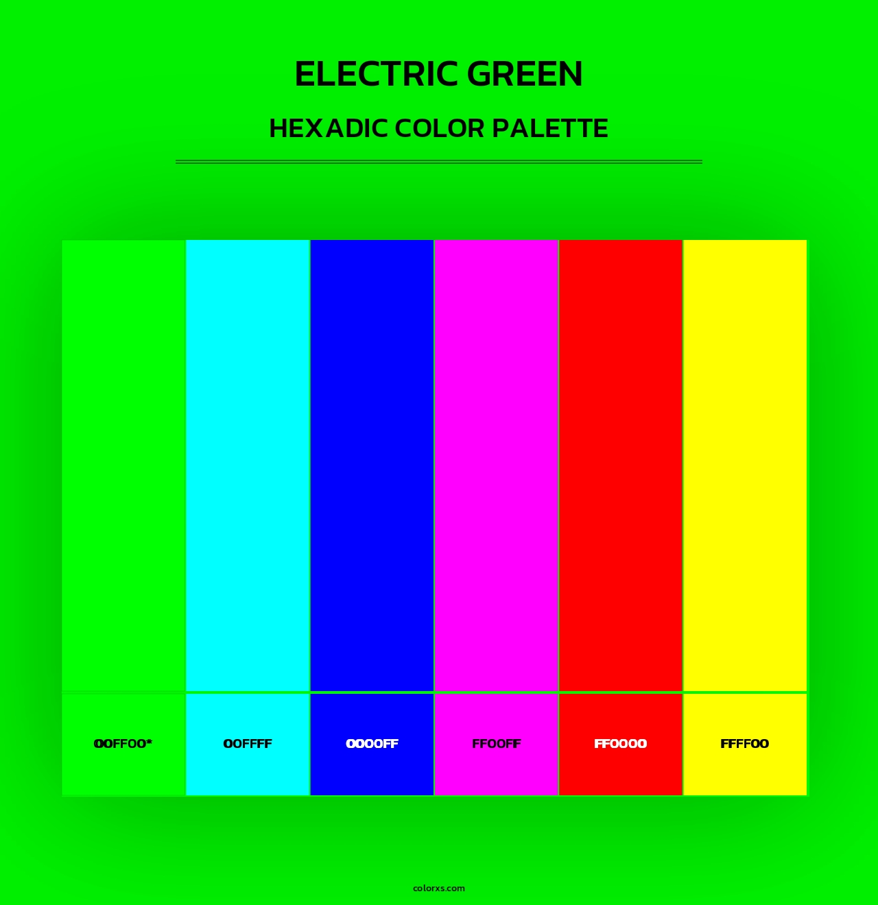 Electric Green color palettes - colorxs.com