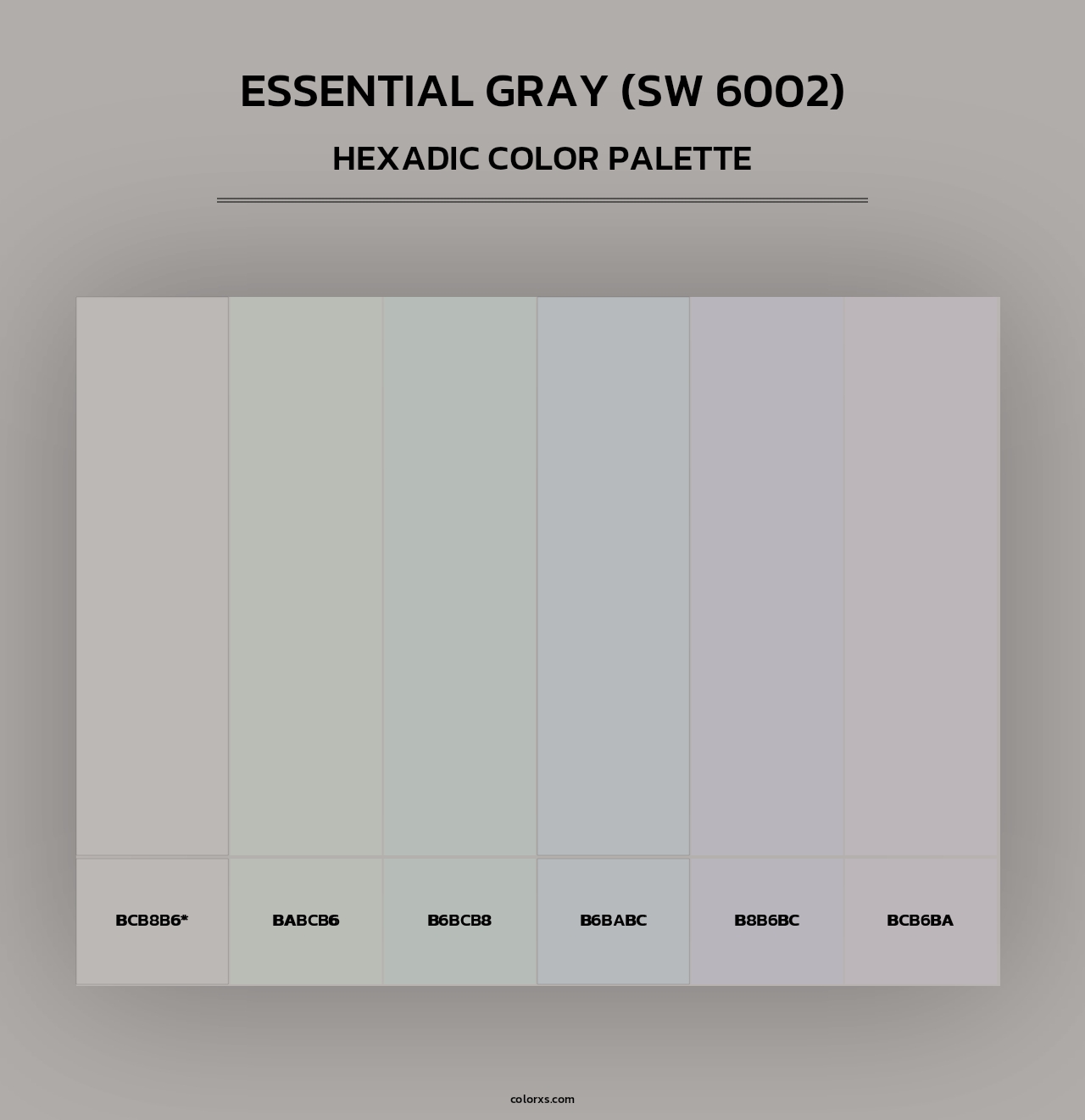 Sherwin Williams Essential Gray (SW 6002) Paint coordinating colors and ...