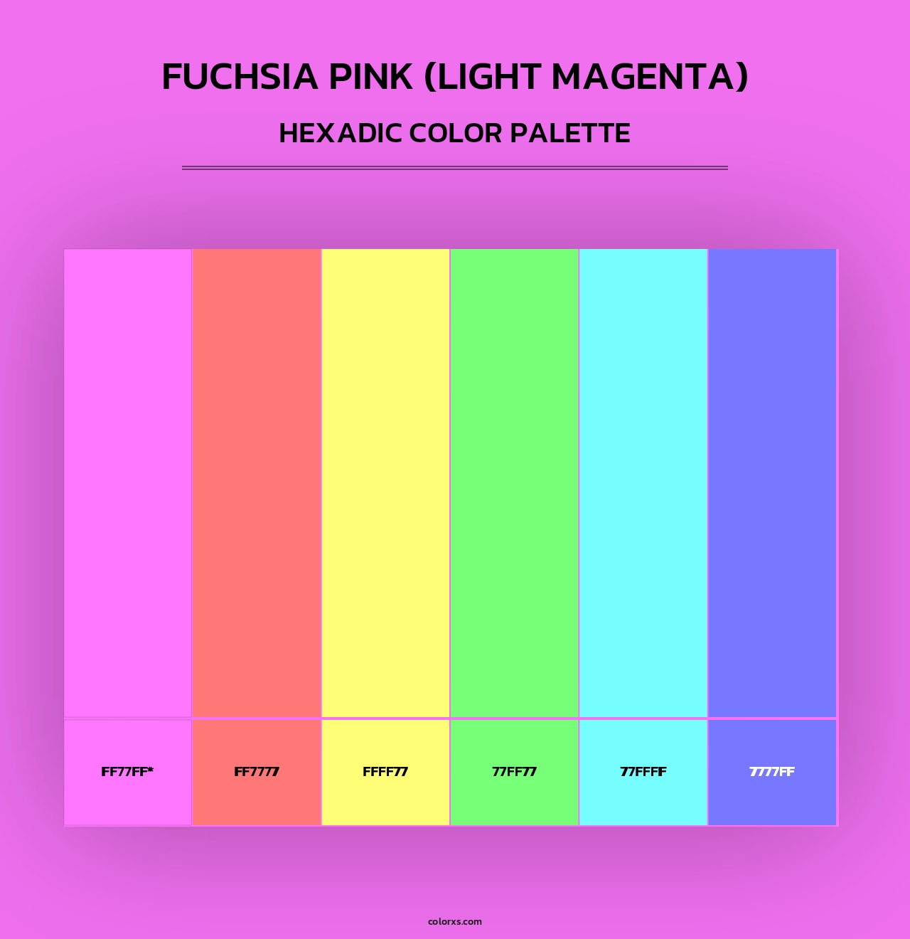 Fuchsia Pink (Light Magenta) color palettes - colorxs.com
