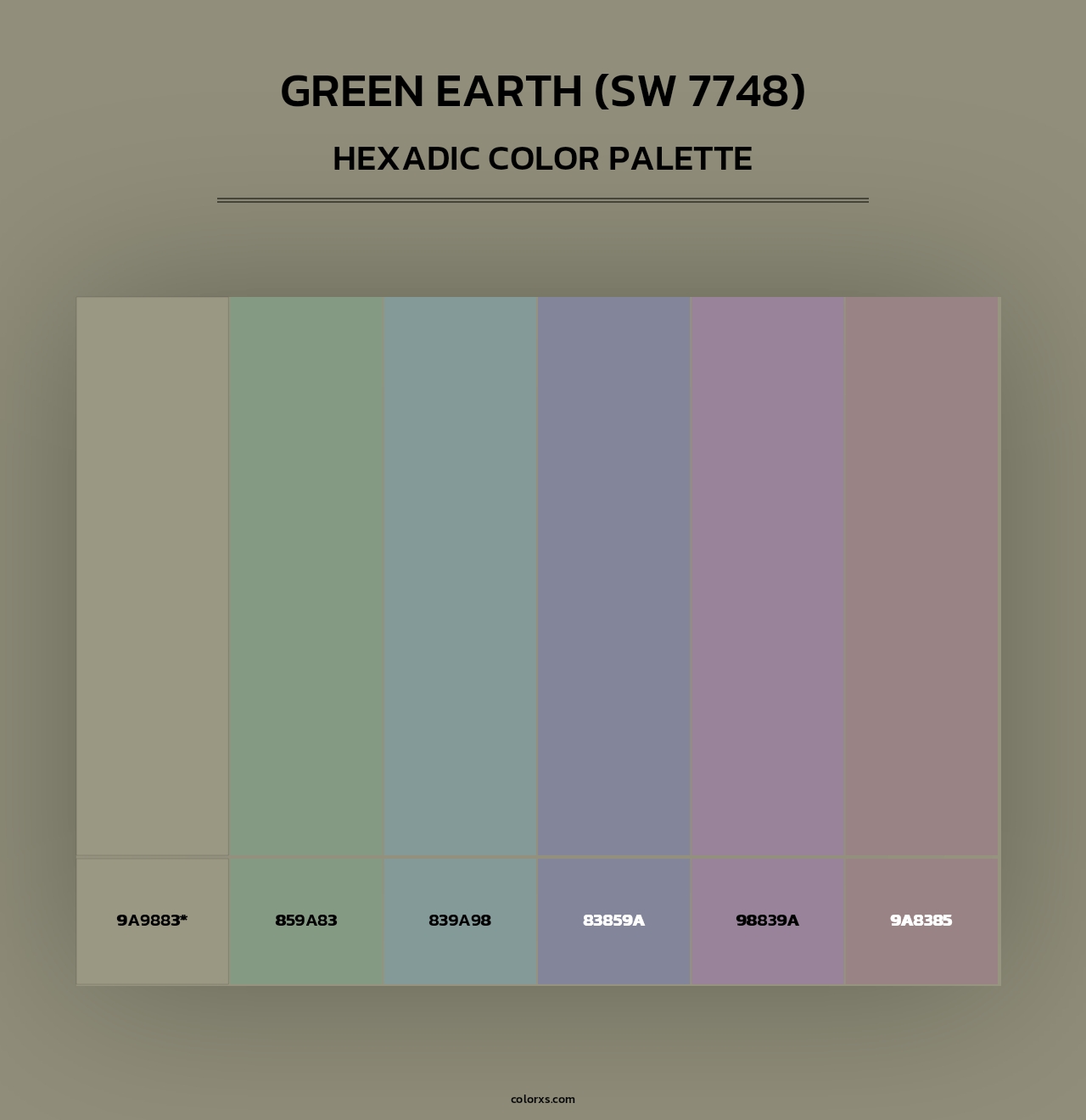 Sherwin Williams Green Earth (SW 7748) Paint coordinating colors and ...