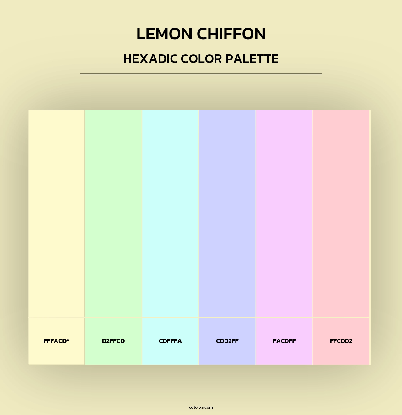 Lemon Chiffon color palettes - colorxs.com