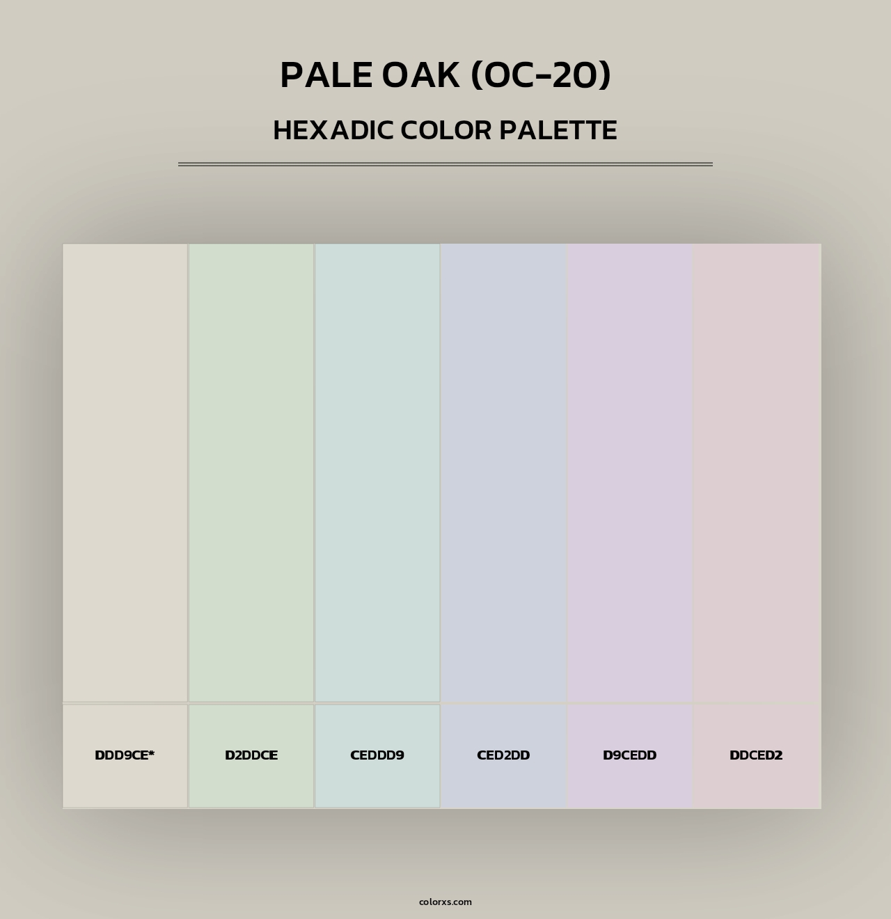 Benjamin Moore Pale Oak (OC-20) Paint coordinating colors and palettes ...