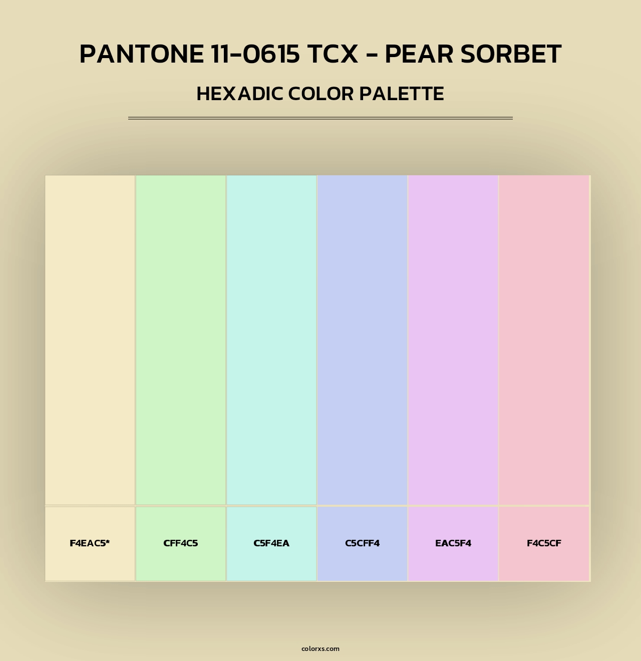 PANTONE 11-0615 TCX - Pear Sorbet color palettes - colorxs.com