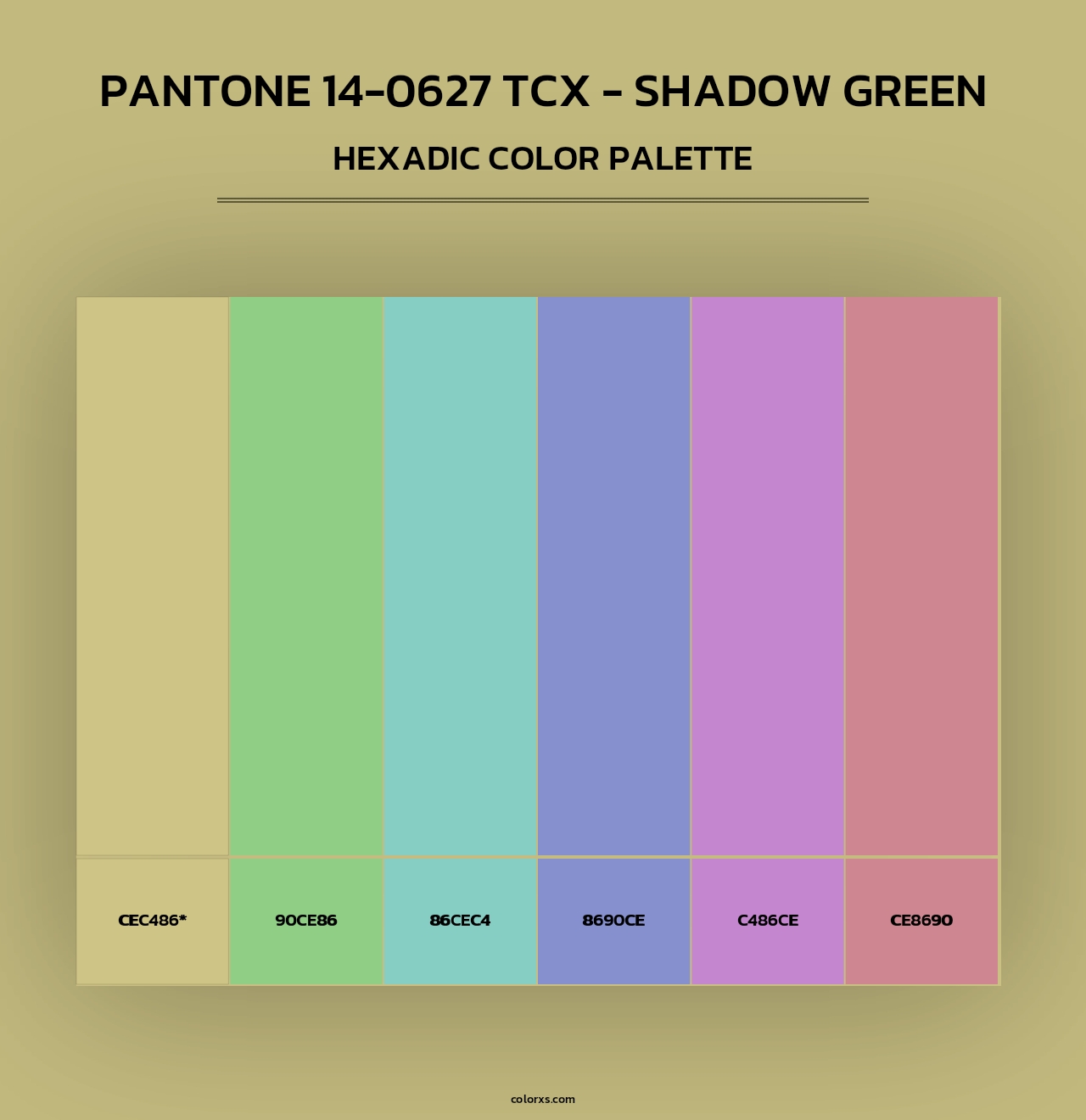 PANTONE 14-0627 TCX - Shadow Green color palettes - colorxs.com