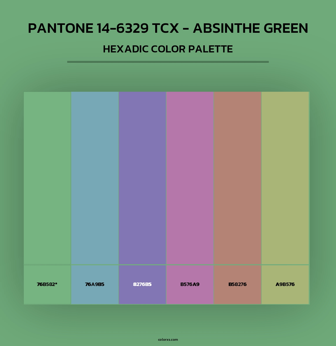PANTONE 14-6329 TCX - Absinthe Green color palettes - colorxs.com
