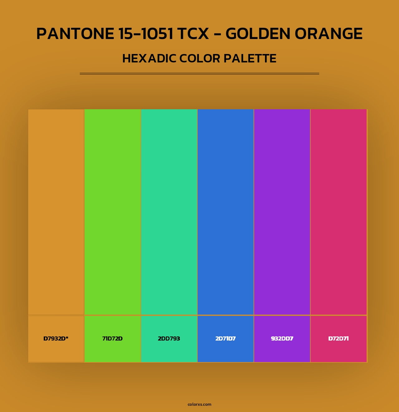 Pantone 15-1051 TCX - Golden Orange color palettes - colorxs.com