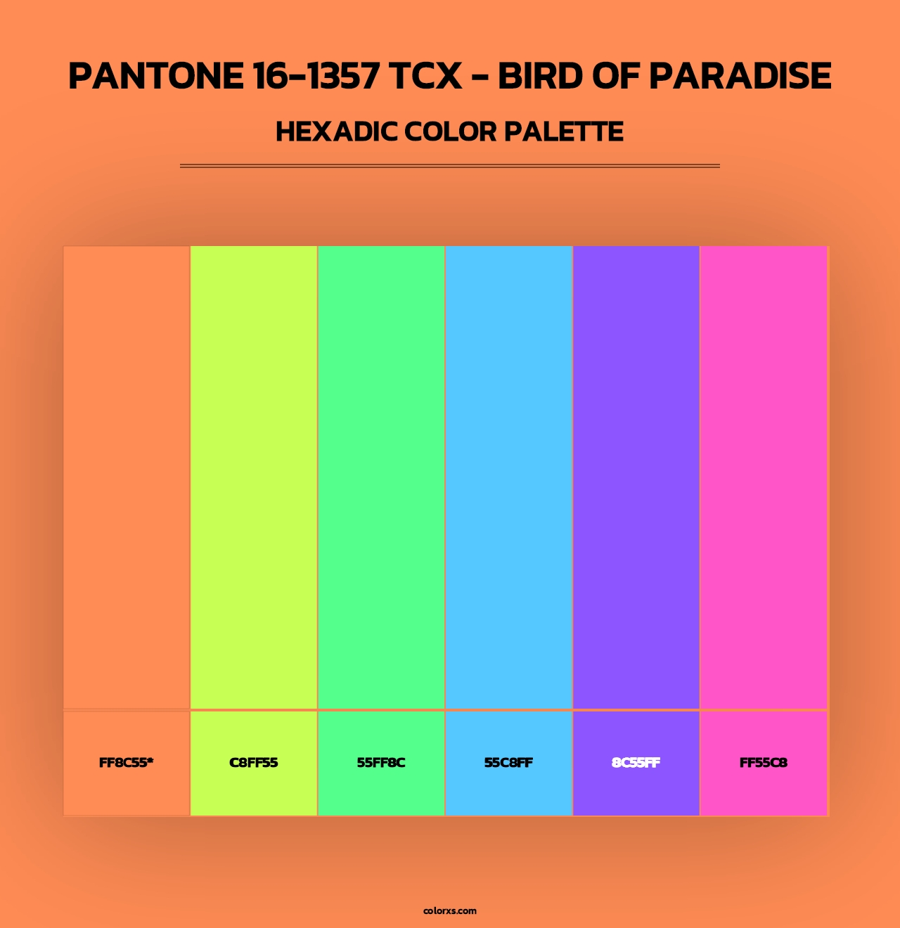 PANTONE 16-1357 TCX - Bird of Paradise color palettes - colorxs.com