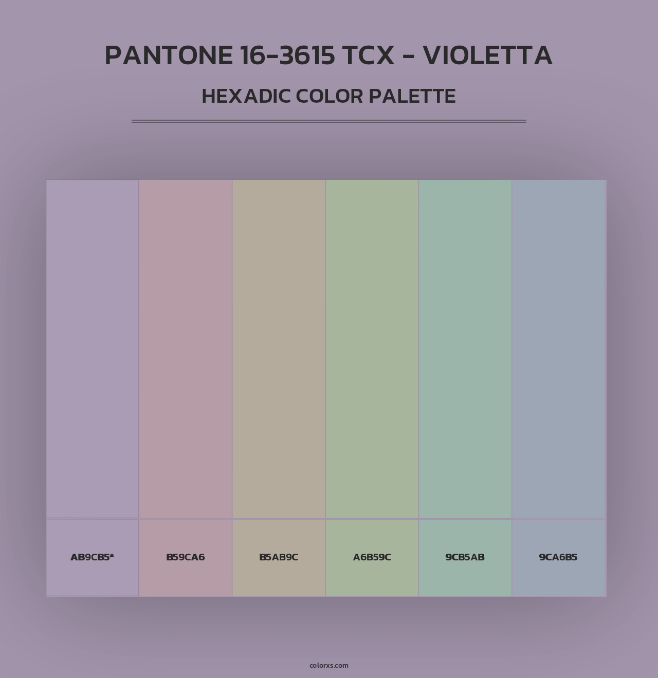PANTONE 16-3615 TCX - Violetta color palettes - colorxs.com