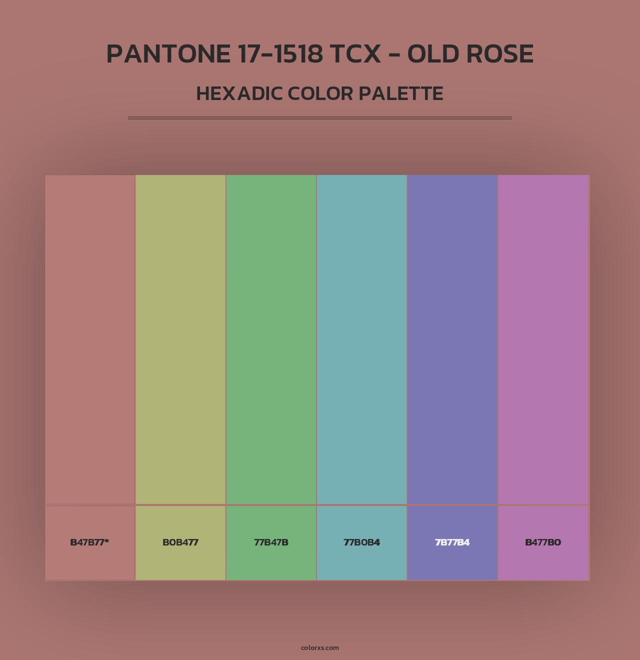 PANTONE 17-1518 TCX - Old Rose color palettes - colorxs.com