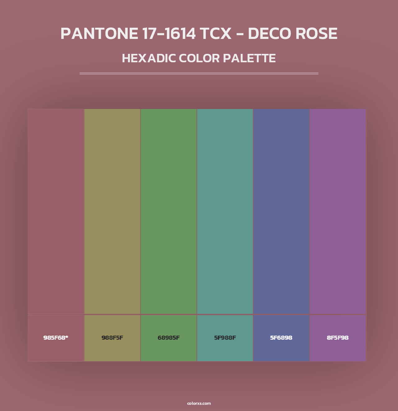 PANTONE 17-1614 TCX - Deco Rose color palettes - colorxs.com