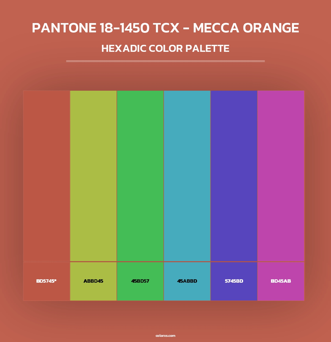 PANTONE 18-1450 TCX - Mecca Orange color palettes - colorxs.com
