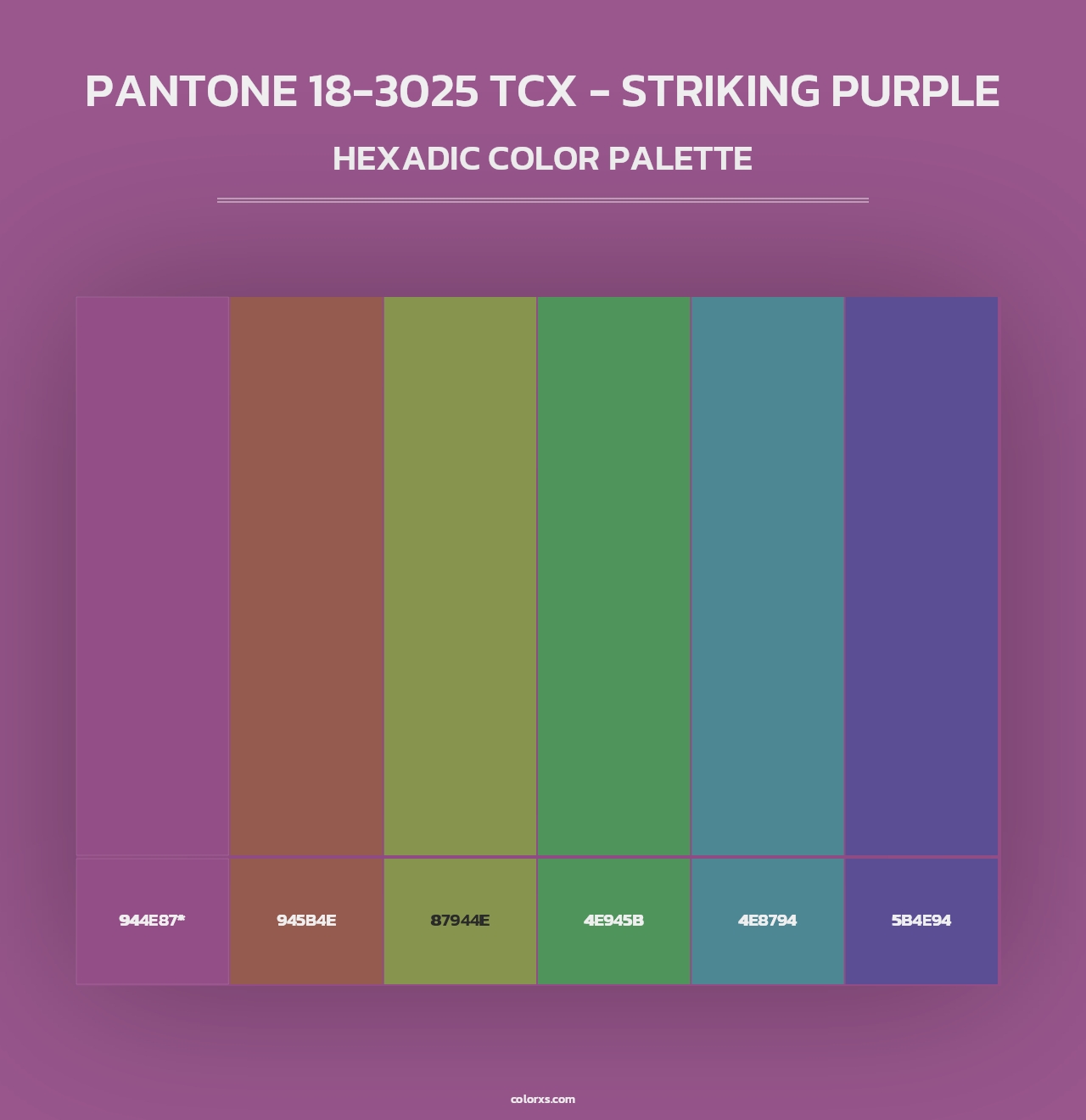 PANTONE 18-3025 TCX - Striking Purple color palettes - colorxs.com