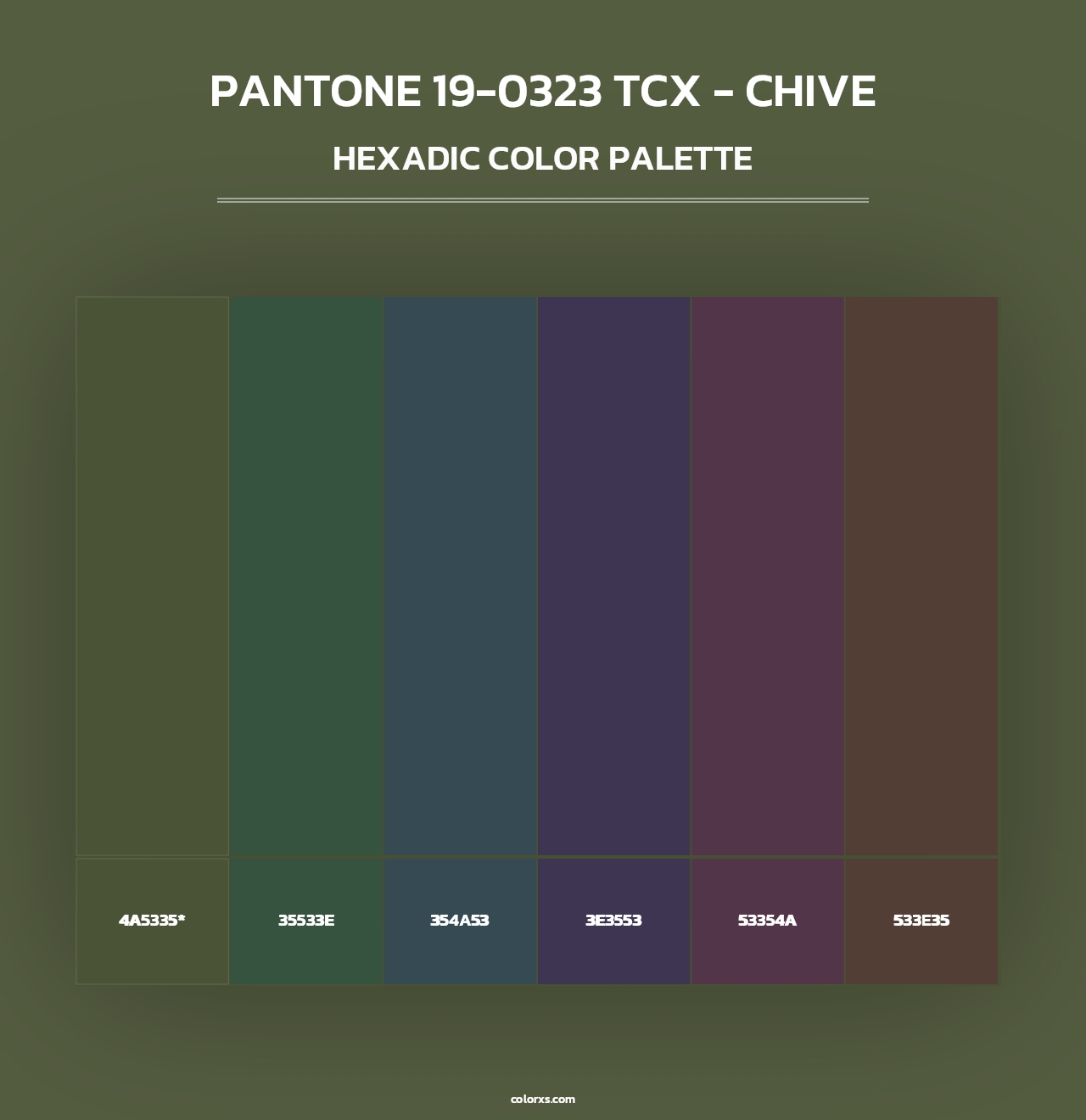PANTONE 19-0323 TCX - Chive color palettes - colorxs.com