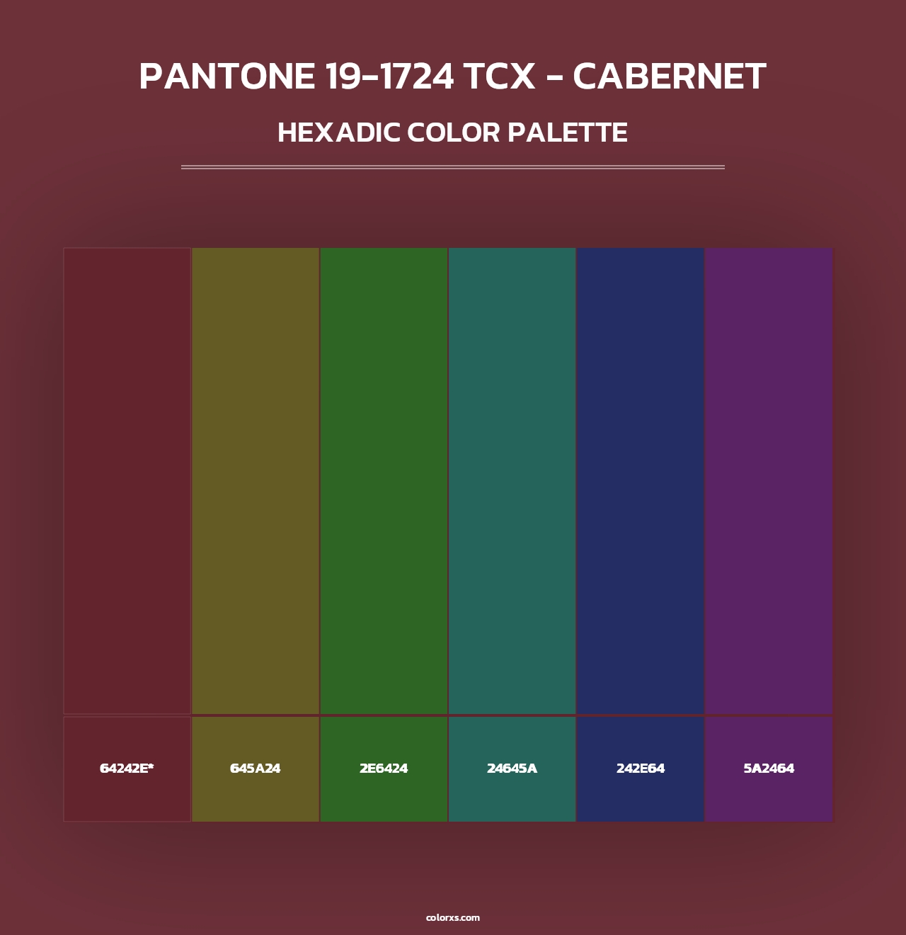 PANTONE 19-1724 TCX - Cabernet color palettes - colorxs.com
