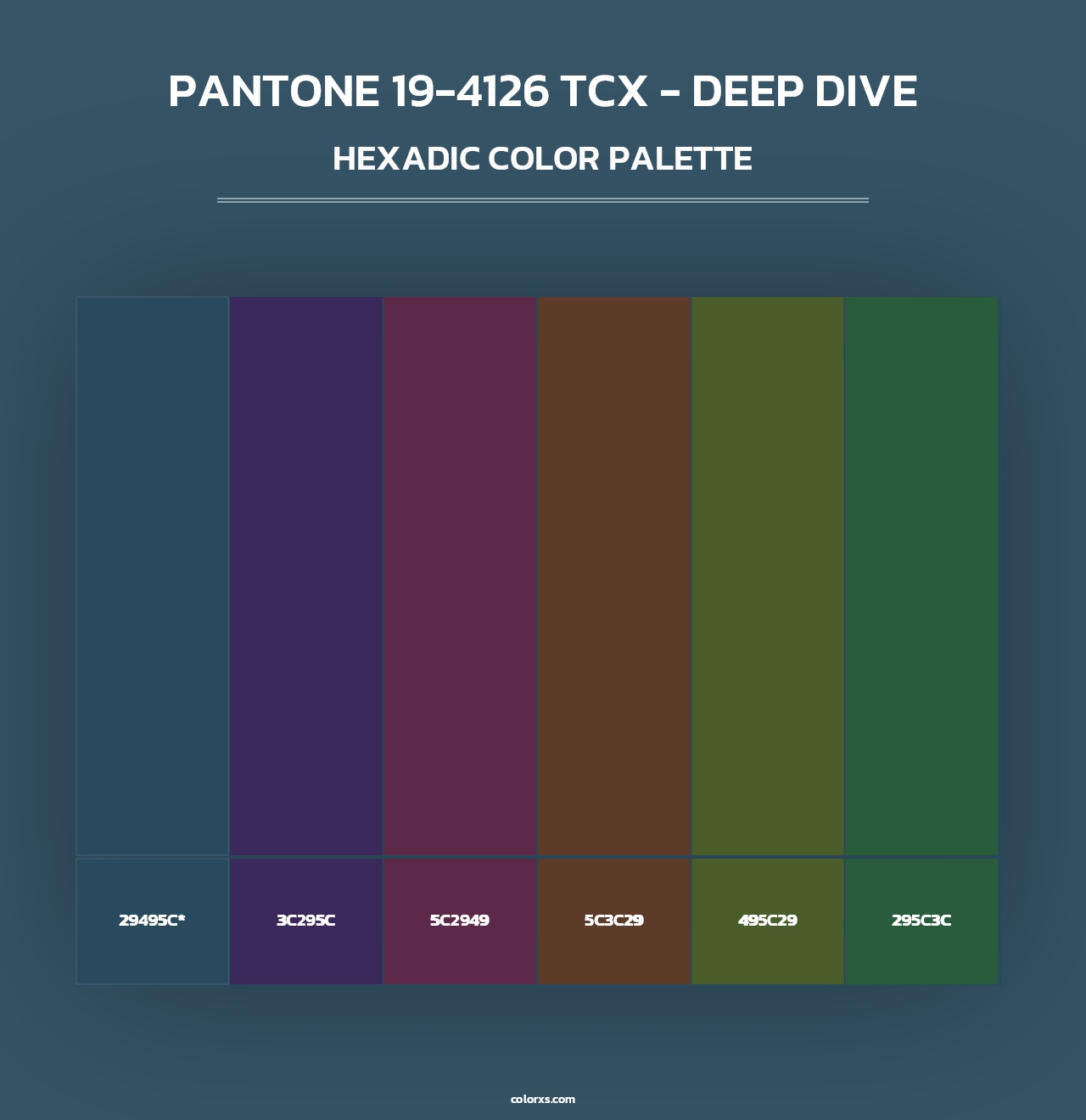 PANTONE 19-4126 TCX - Deep Dive color palettes - colorxs.com