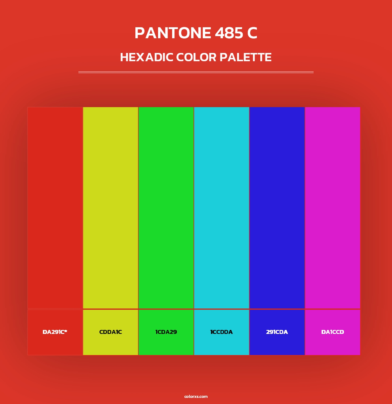 PANTONE 485 C color palettes - colorxs.com
