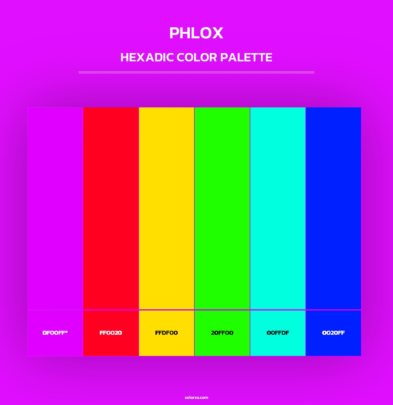 Phlox color palettes - colorxs.com