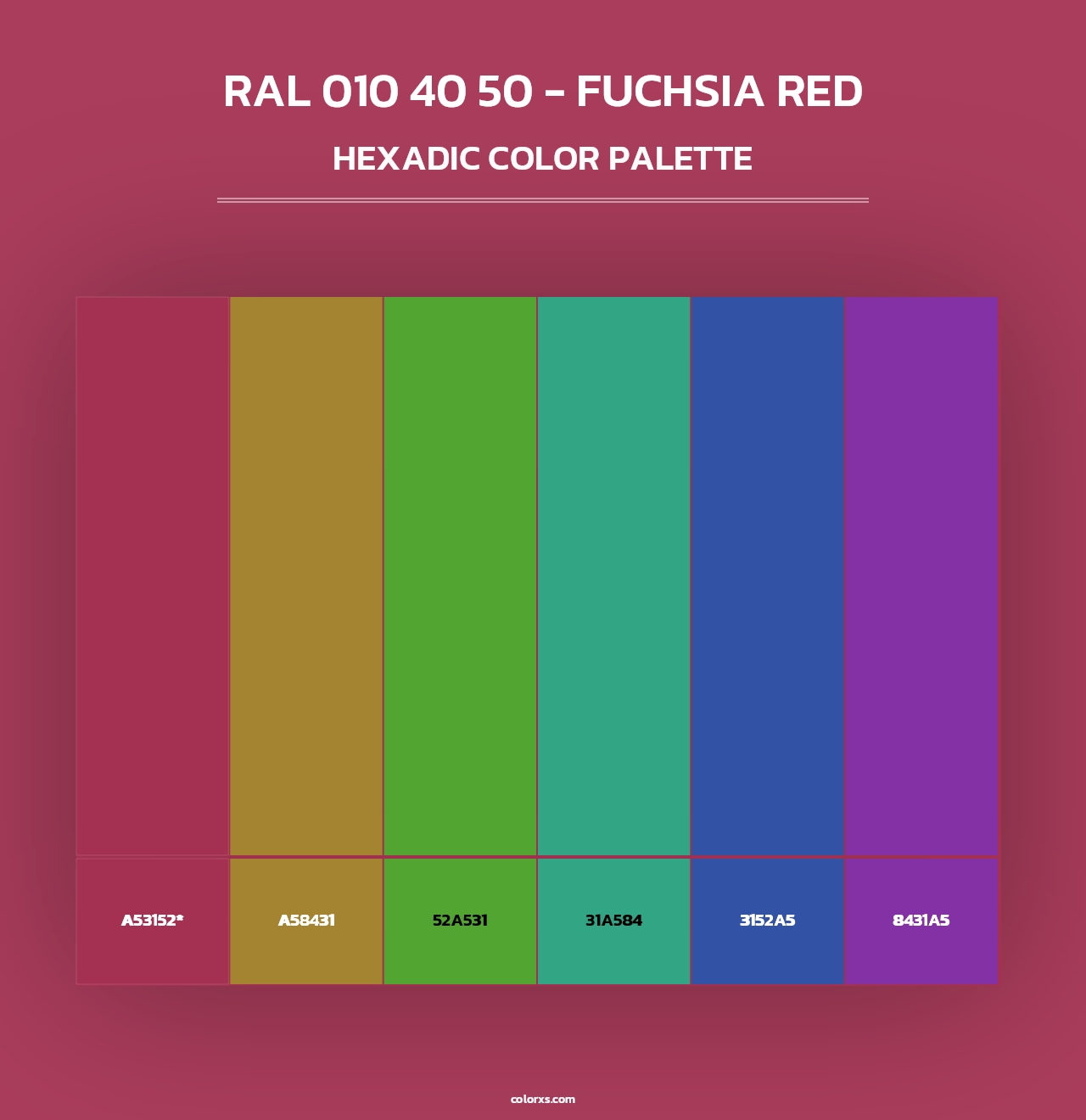 RAL 010 40 50 - Fuchsia Red color palettes - colorxs.com