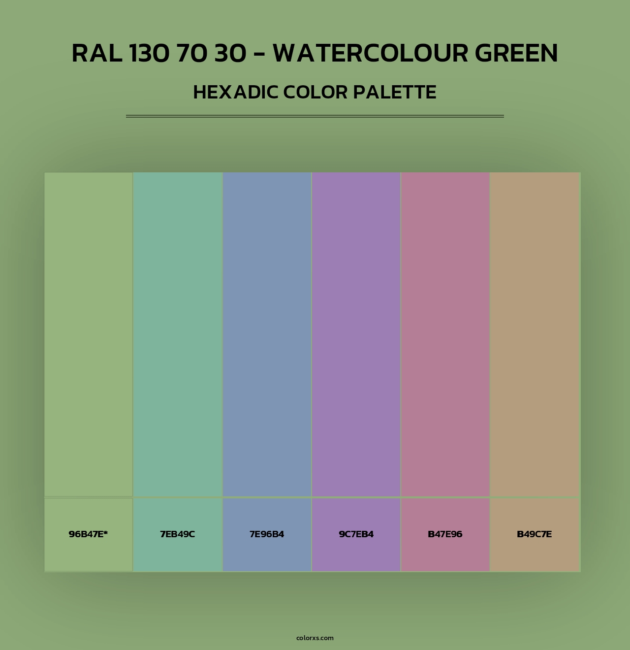 RAL 130 70 30 - Watercolour Green color palettes - colorxs.com