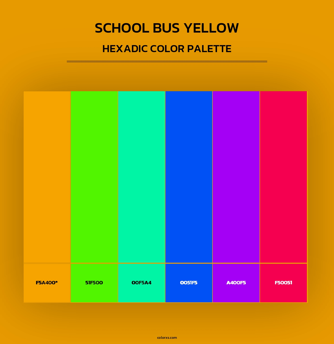 School Bus Yellow color palettes - colorxs.com