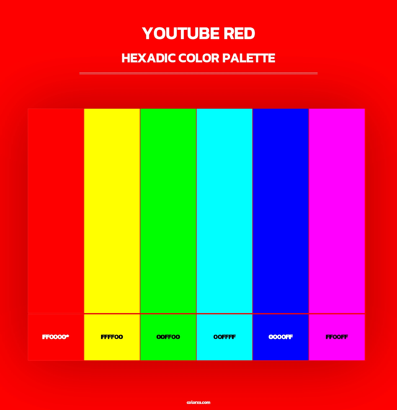 YouTube Red color palettes - colorxs.com