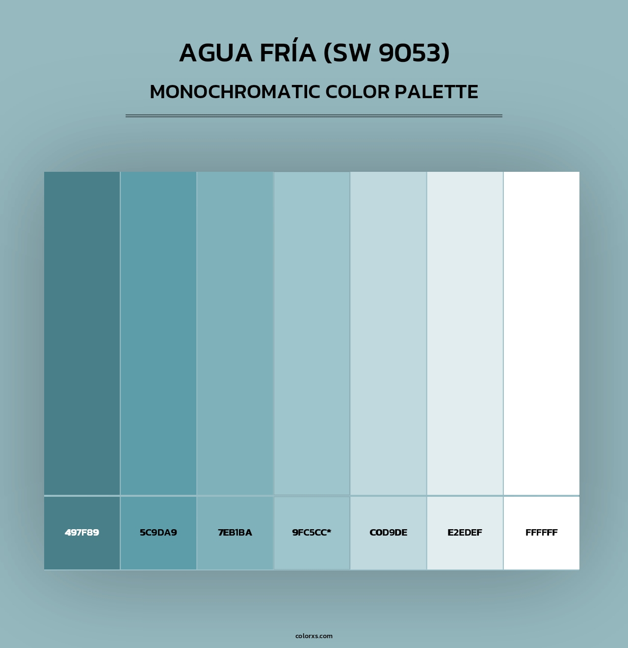 Sherwin Williams Agua Fría (SW 9053) Paint coordinating colors and ...