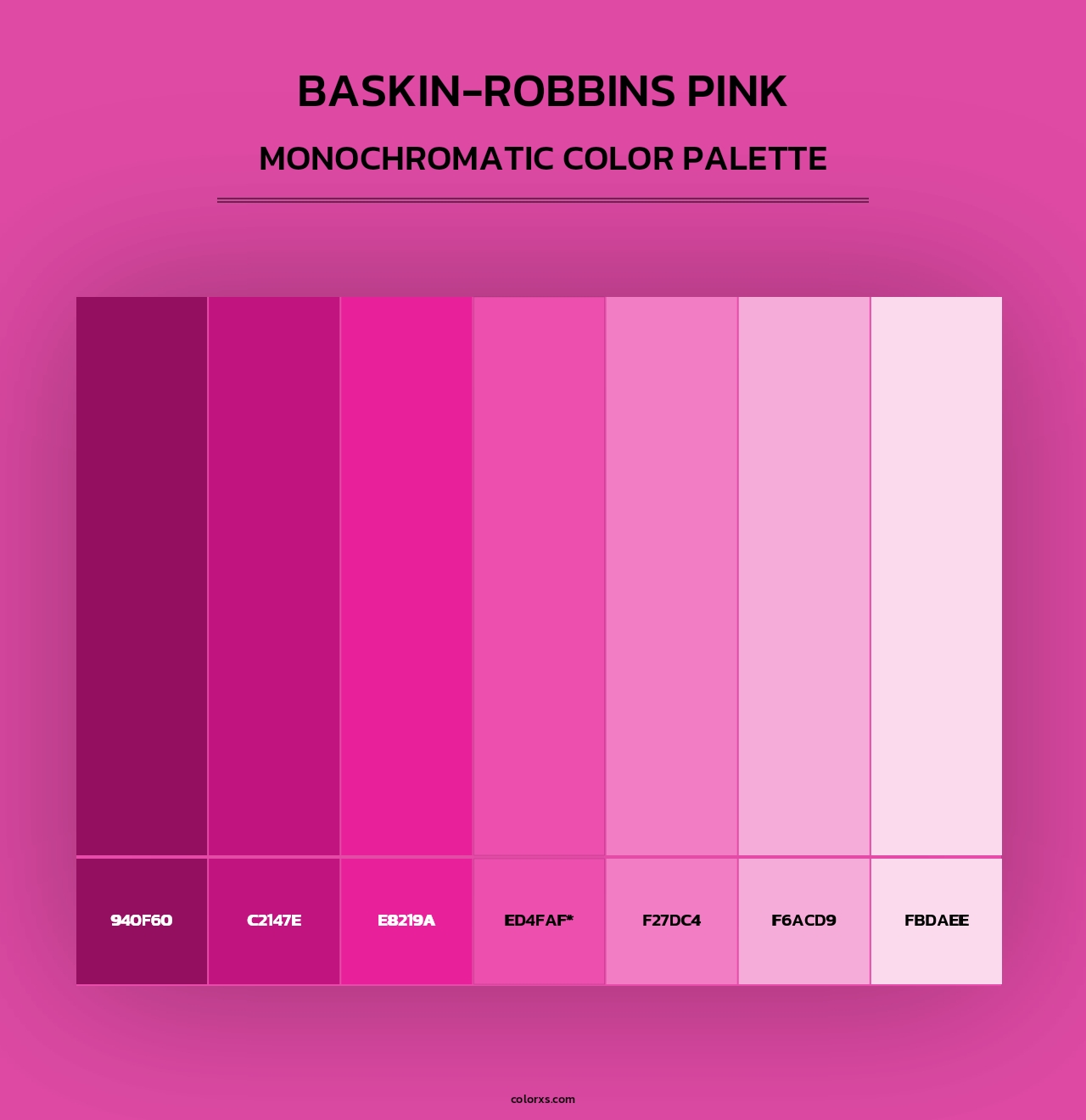 Baskin-Robbins Pink color palettes - colorxs.com