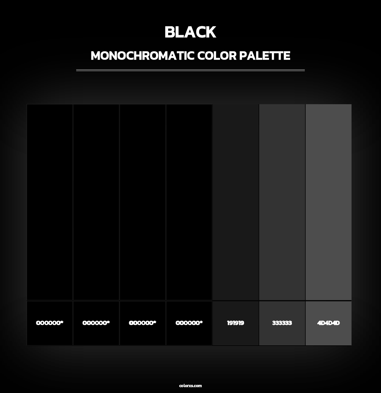 Black color palettes - colorxs.com