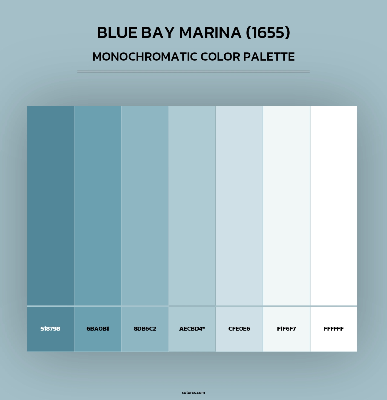 Benjamin Moore Blue Bay Marina (1655) Paint coordinating colors and ...