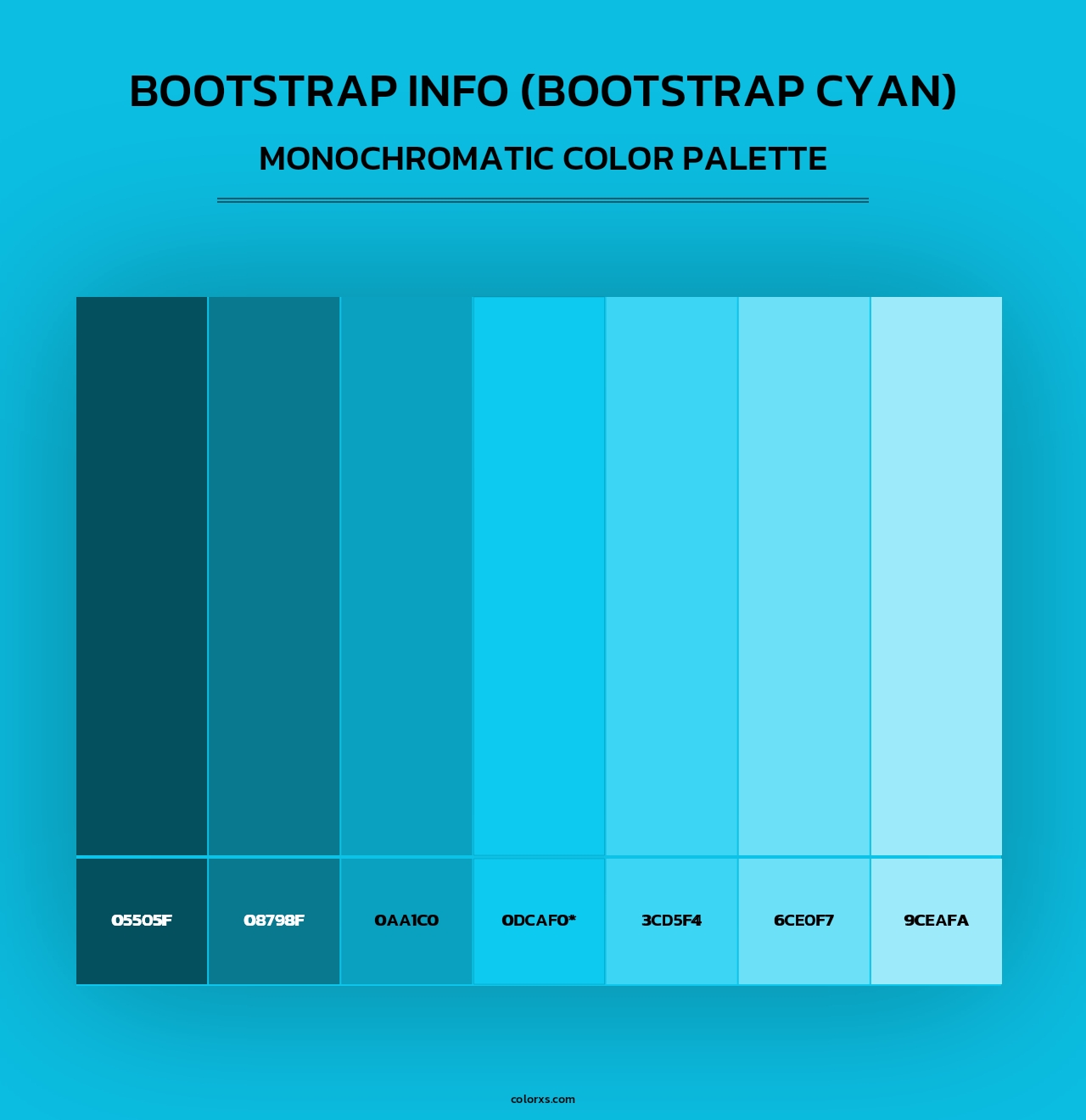 Bootstrap Info (Bootstrap Cyan) color palettes - colorxs.com