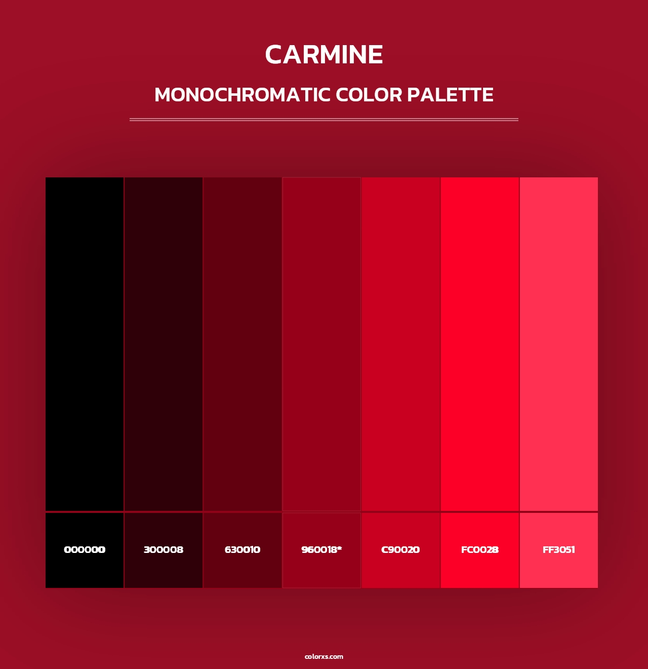 Carmine color palettes - colorxs.com