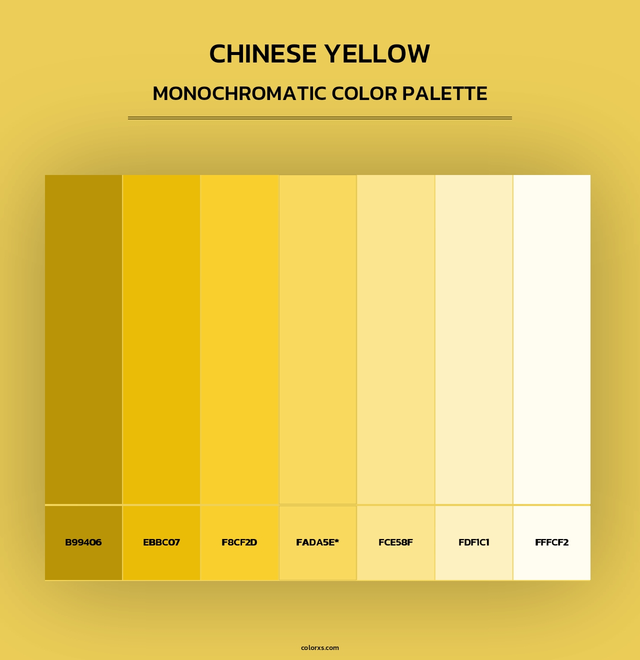 Chinese Yellow color palettes - colorxs.com