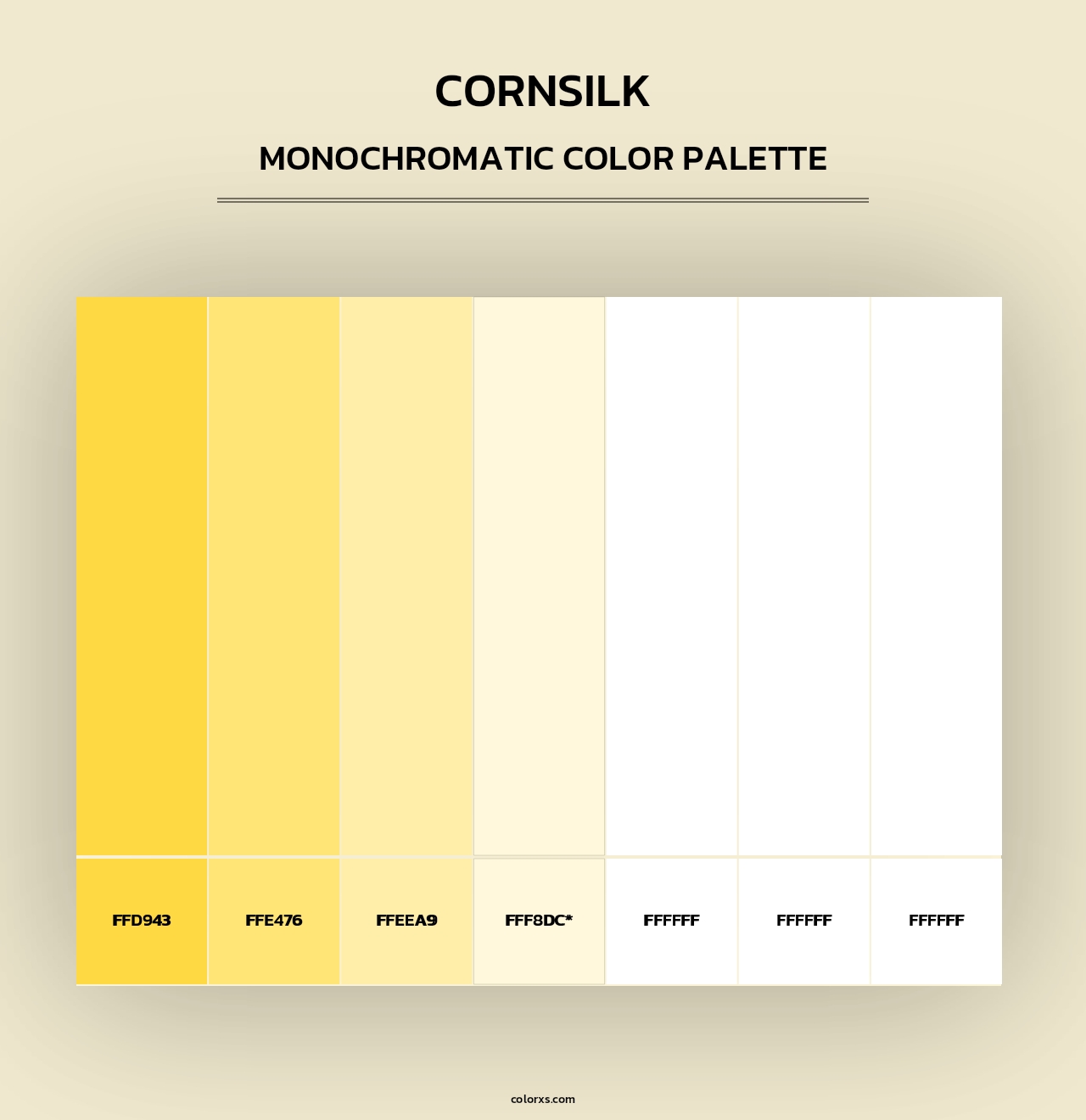 Cornsilk color palettes - colorxs.com