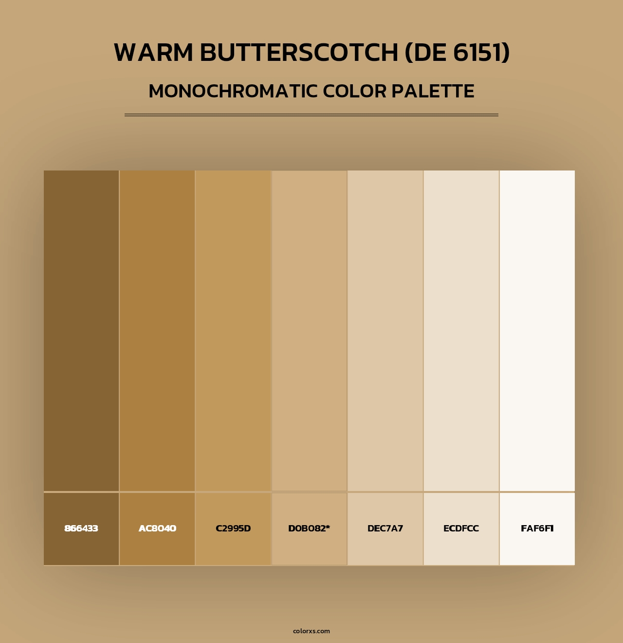 Dunn-Edwards Warm Butterscotch (DE 6151) Paint coordinating colors and ...
