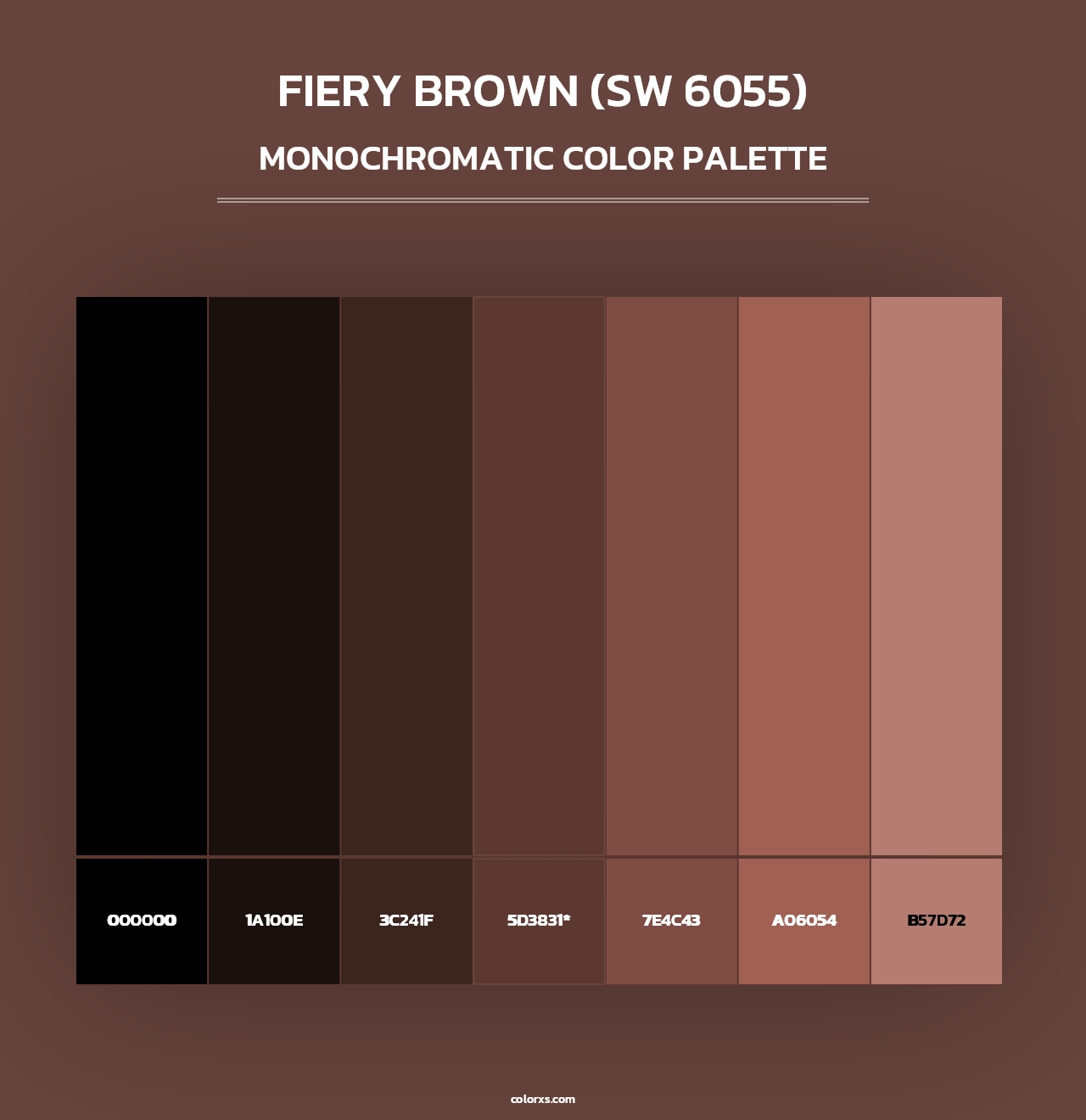 Sherwin Williams Fiery Brown (SW 6055) Paint coordinating colors and ...