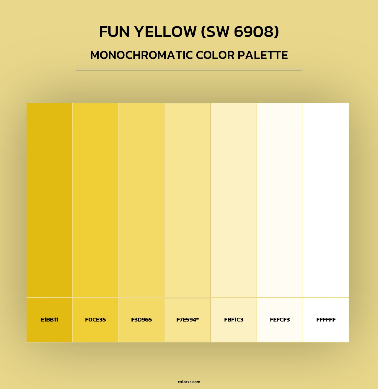 Sherwin Williams Fun Yellow (SW 6908) Paint coordinating colors and ...
