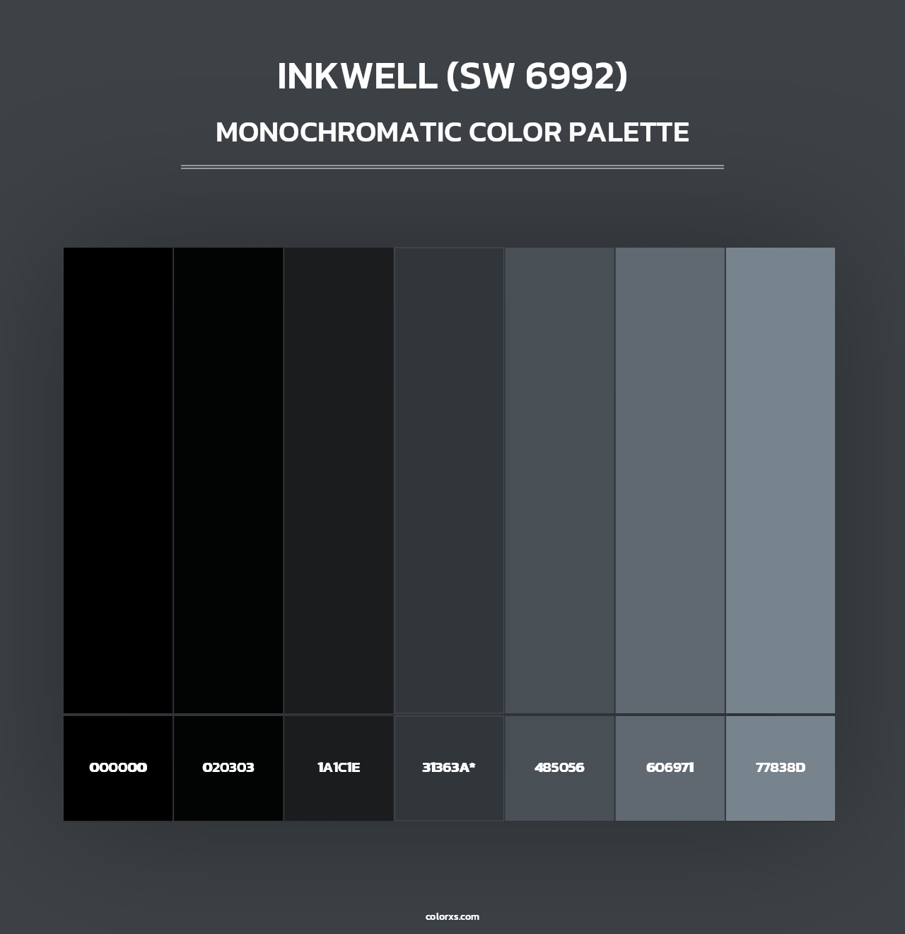 Sherwin Williams Inkwell (SW 6992) Paint coordinating colors and ...