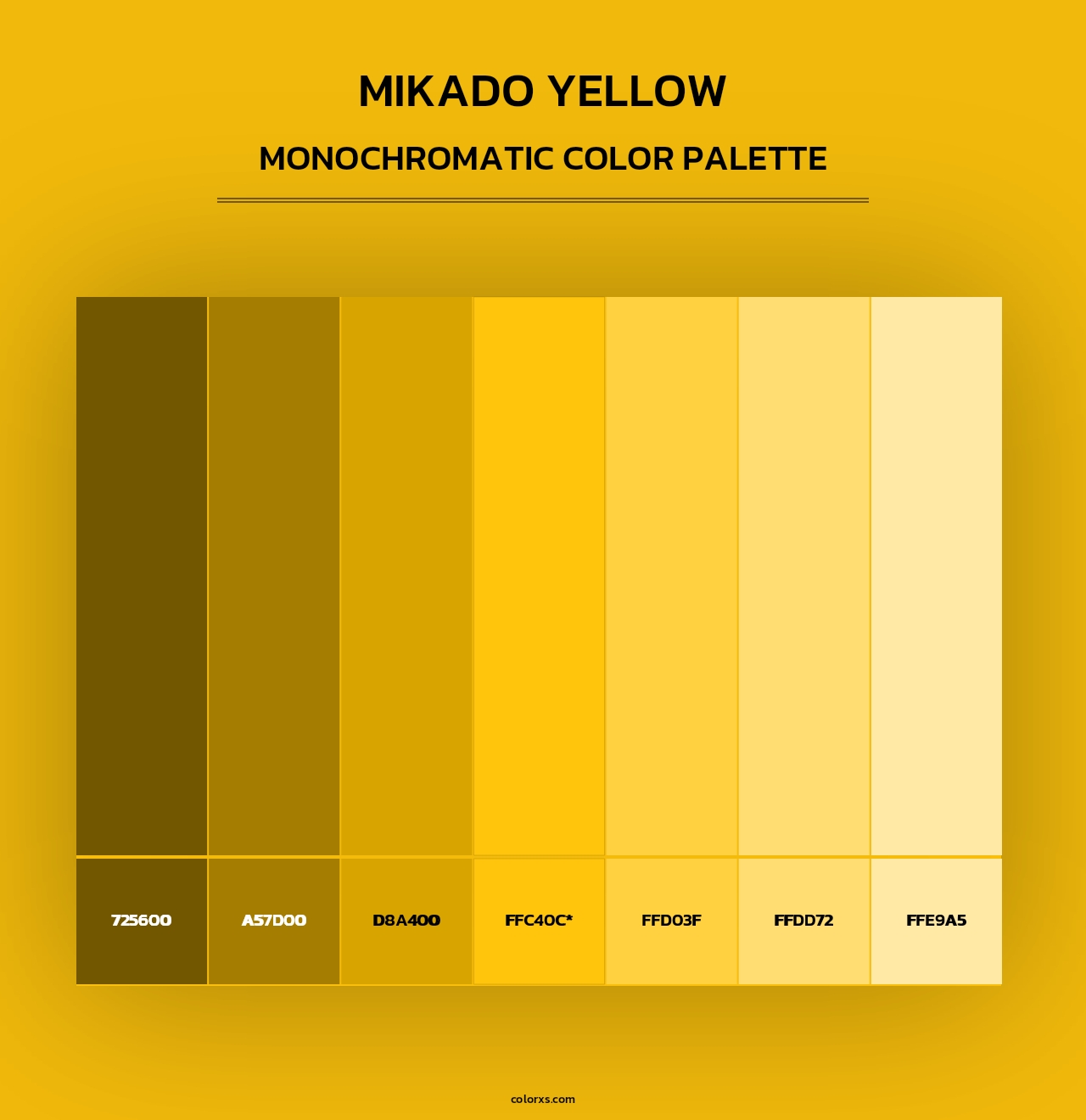 Mikado yellow color palettes - colorxs.com