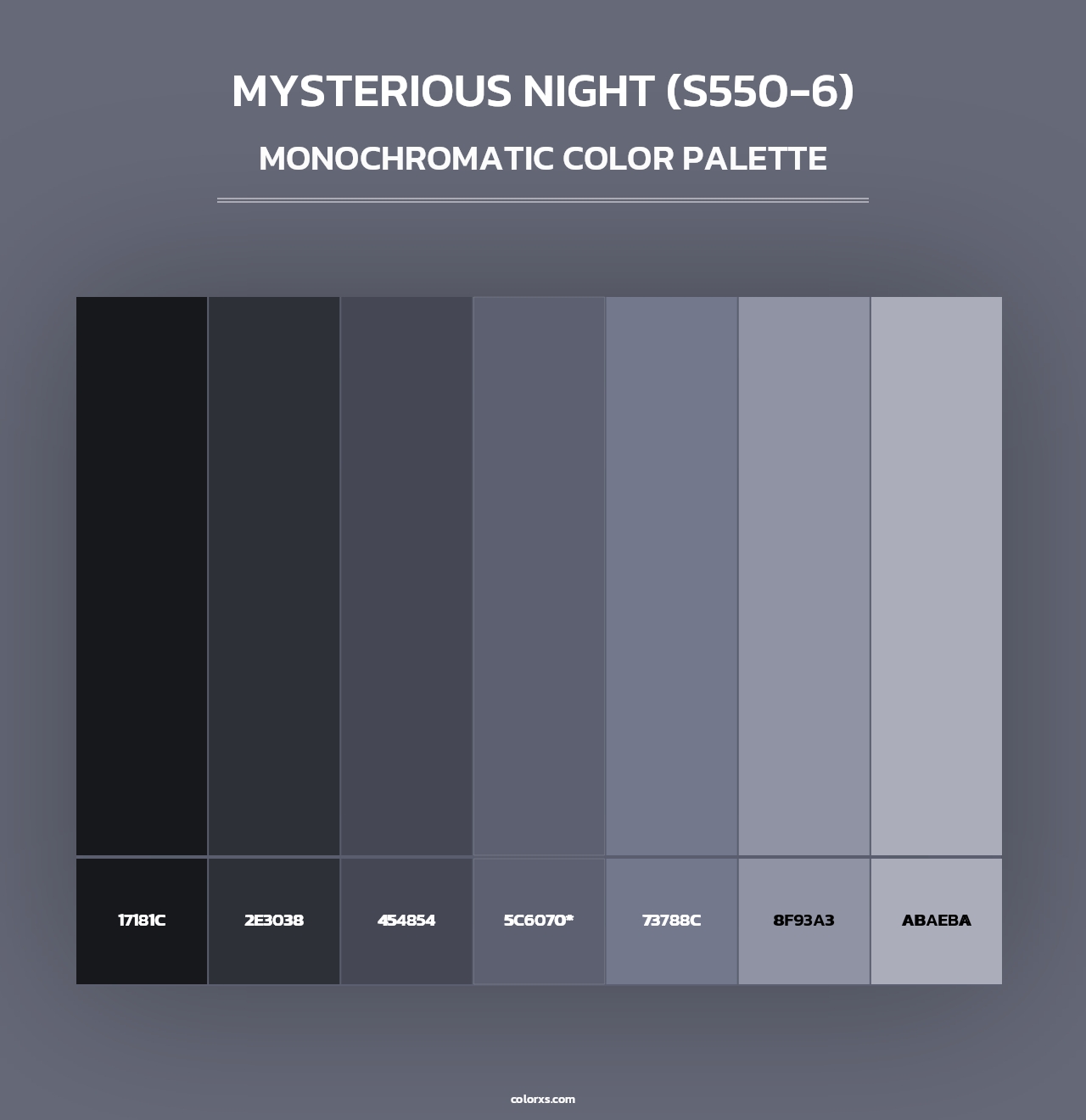 Behr Mysterious Night (S550-6) Paint coordinating colors and palettes ...