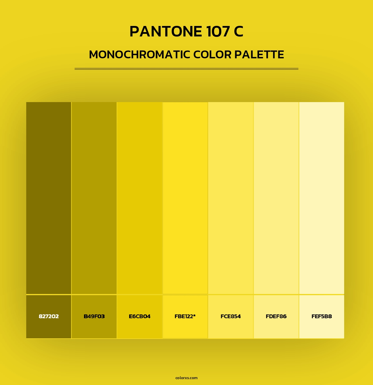 PANTONE 107 C color palettes - colorxs.com