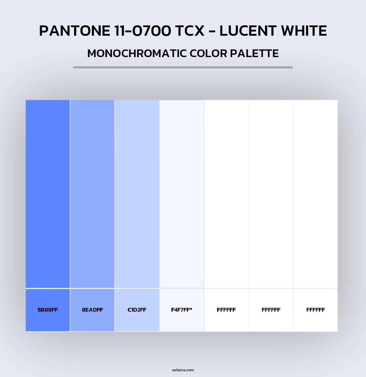 PANTONE 11-0700 TCX - Lucent White color palettes - colorxs.com